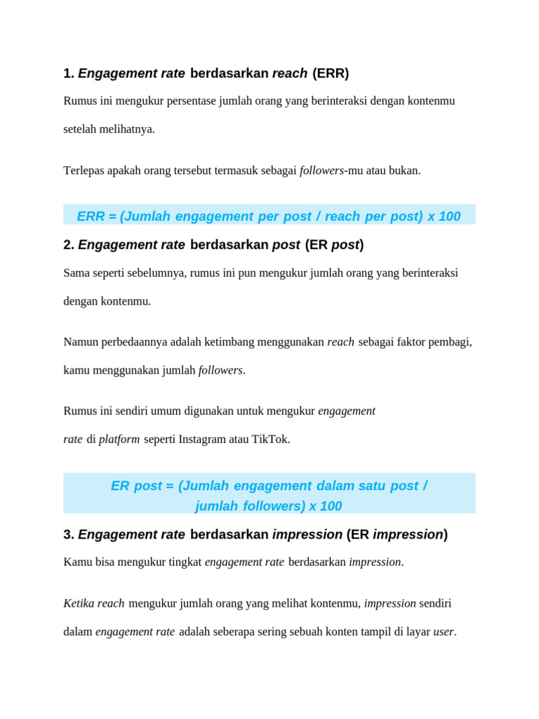 Rumus Engagement Rate | PDF
