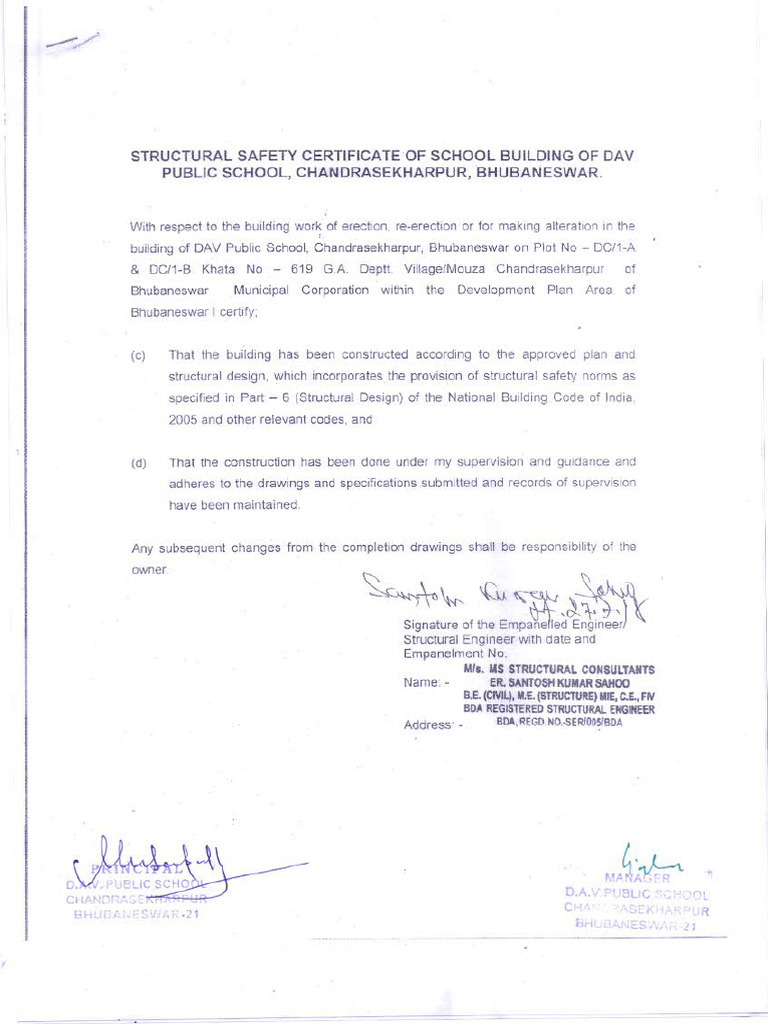 Building Safety Certificate | PDF