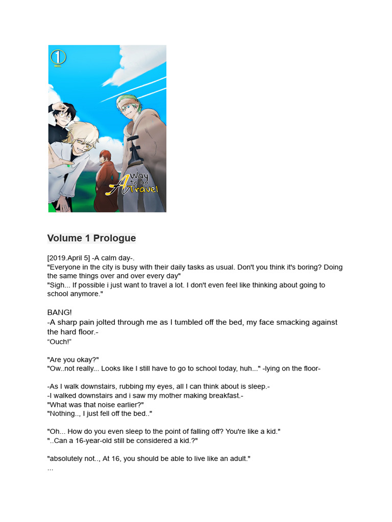 A Way To Go Travel Novel Prologue | PDF