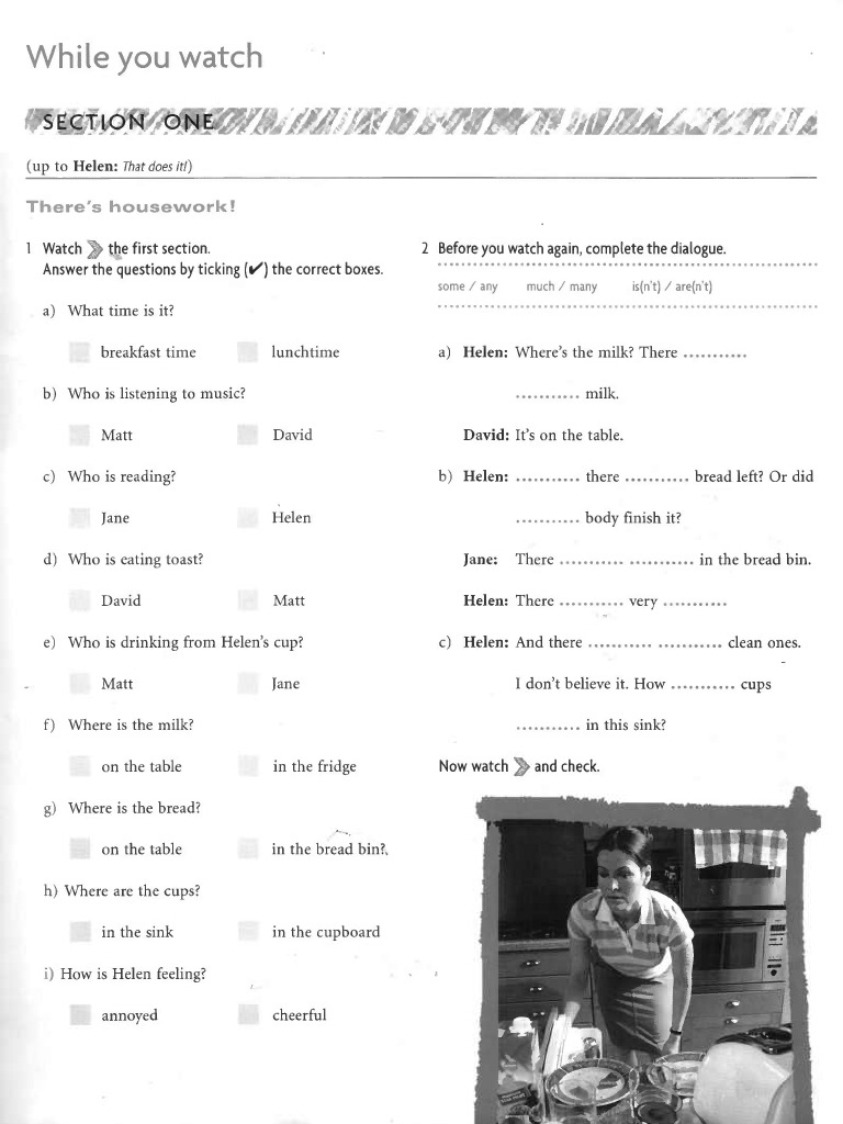 Oral Comprehension - Housework | PDF