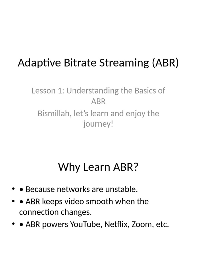 Lesson 1 ABR Streaming | PDF