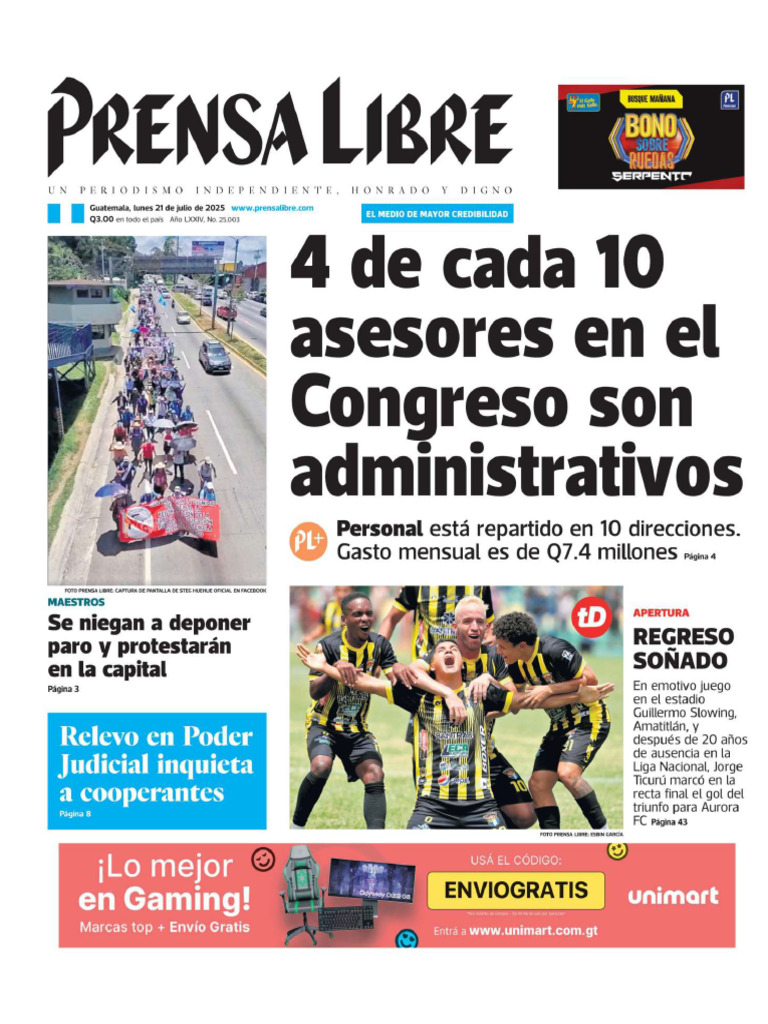 21-07-2025 Prensa Libre. | PDF