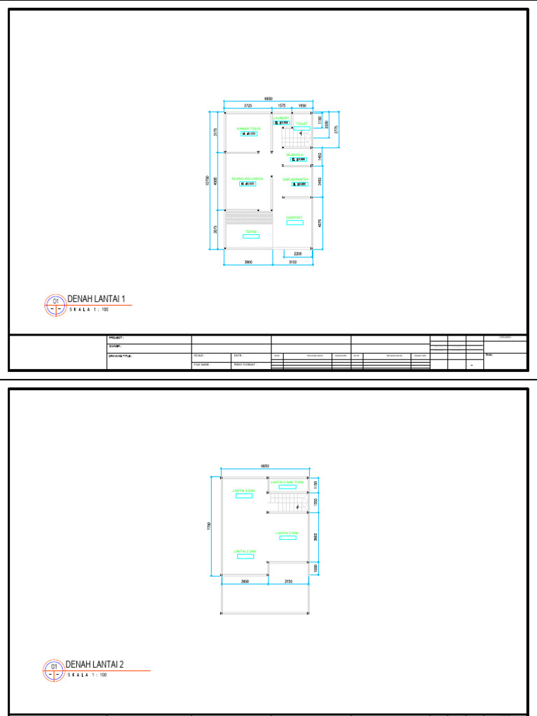 Denah Eksisting Lt1 & Lt2 Mantika House (Rev) - 081336 | PDF