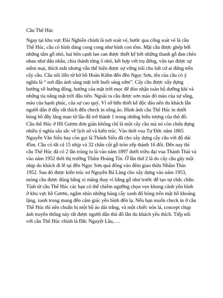 Cầu Thê Húc | PDF