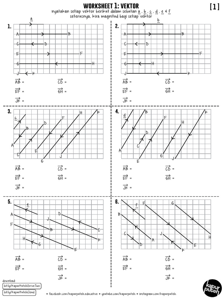 (Worksheet KSSM AddMaths) Bab 8 - Vektor (Form 4) | PDF