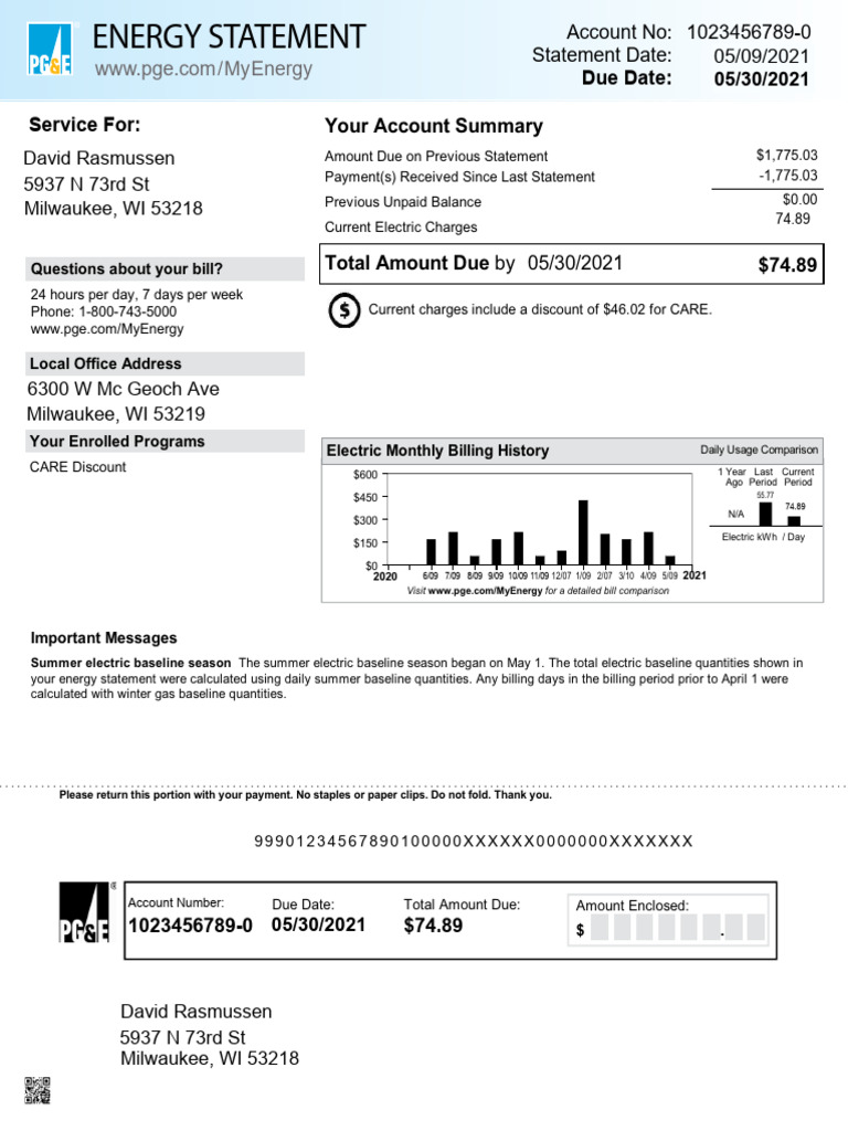 Utility Bill David-Rasmussen | PDF | Power (Physics) | Electric Power