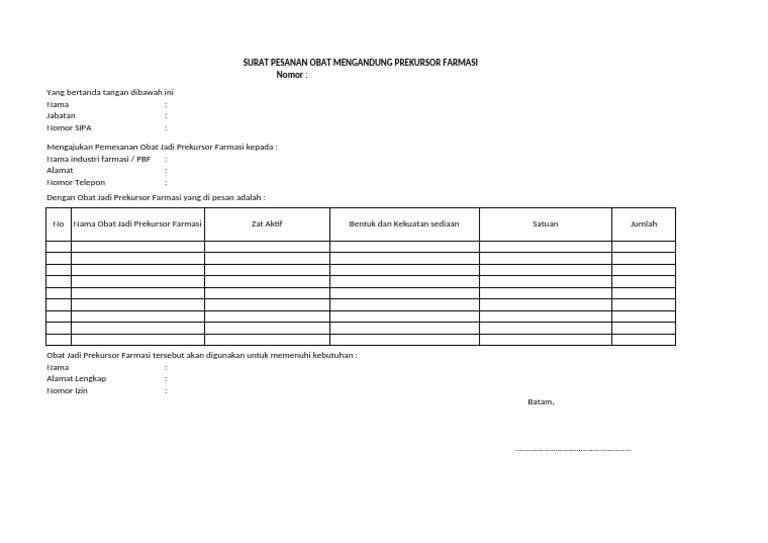 CONTOH SP Prekursor OBAT | PDF