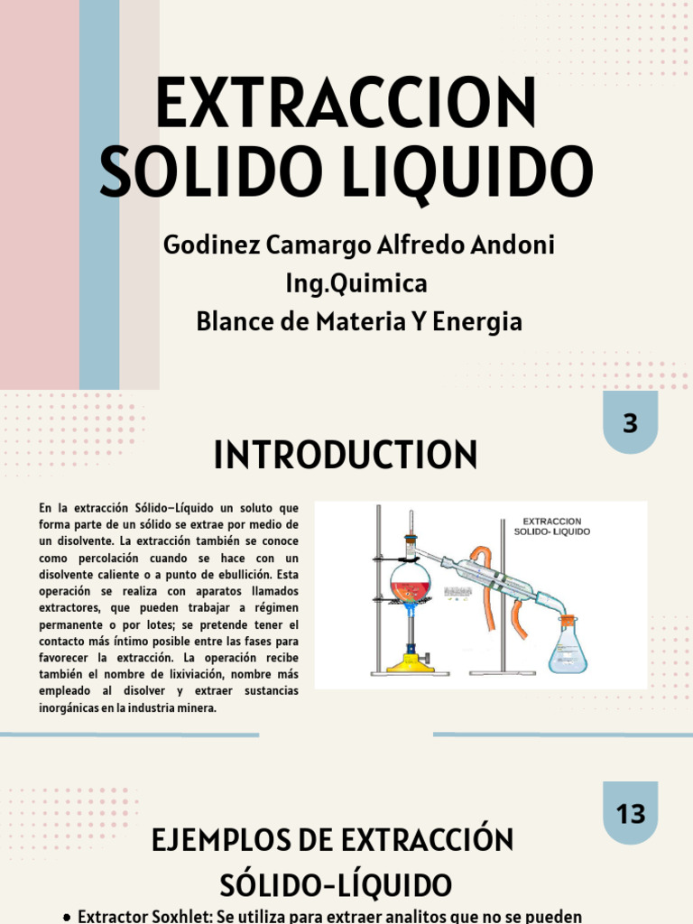 Extracción Sólido-Líquido: Métodos y Aplicaciones | PDF | Solvente ...