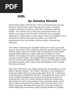 "Girl - by Jamaica Kincaid | PDF