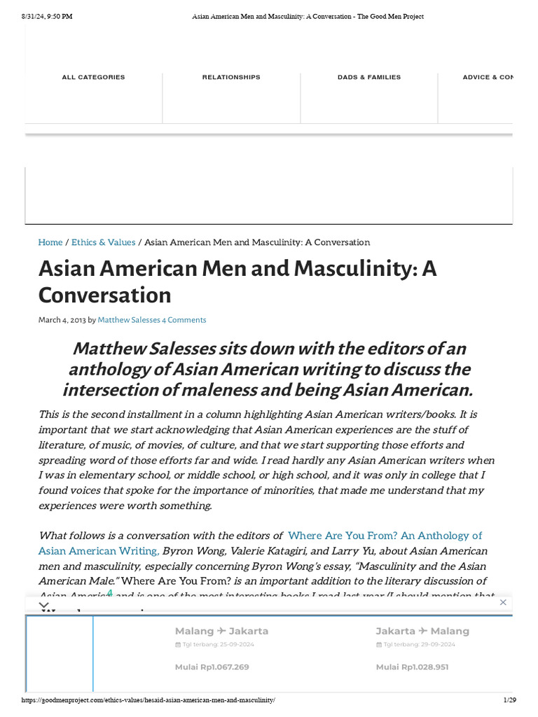Asian American Men and Masculinity - A Conversation - The Good Men ...