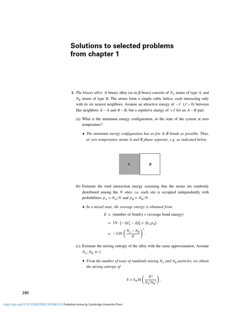 14.0 PP 260 267 Solutions To Selected Problems From Chapter 1 | PDF ...