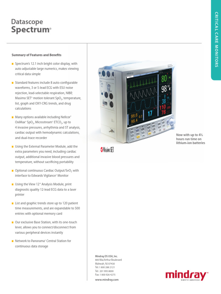 Monitor - (Spectrum) - Specifications - Us | PDF | Cardiovascular ...