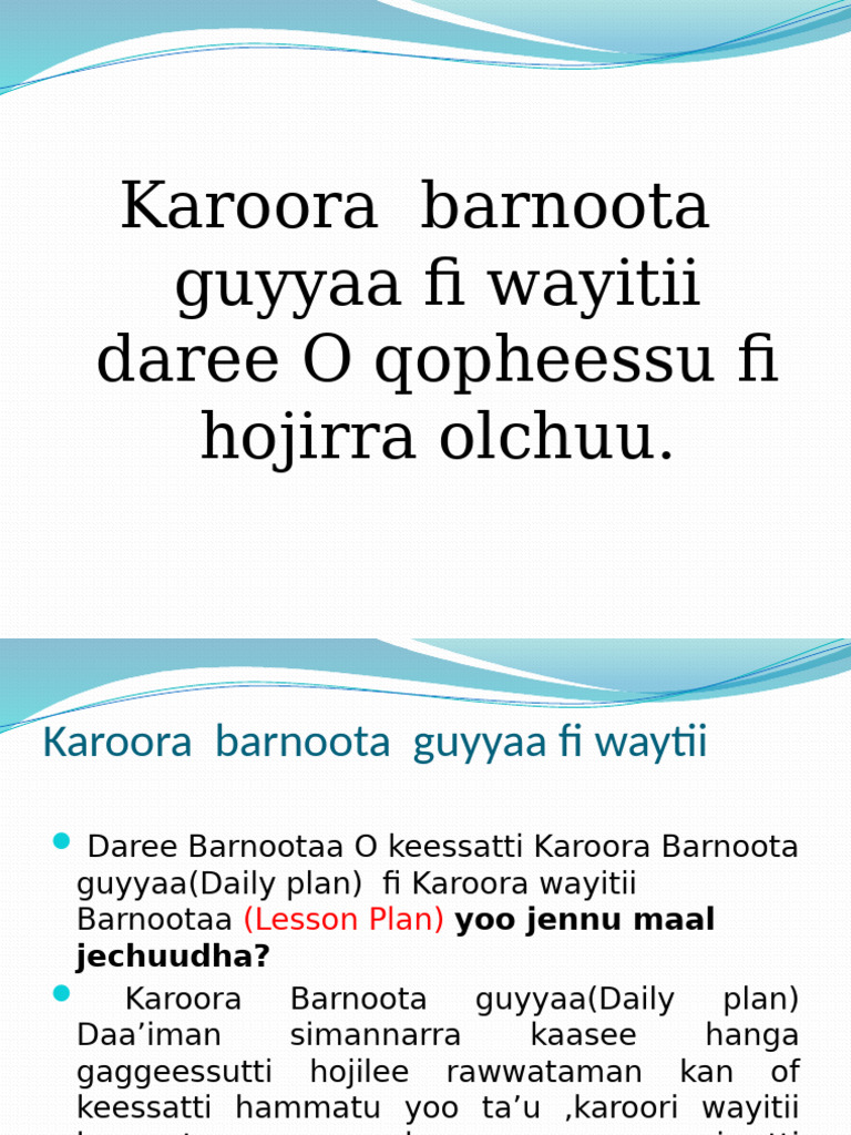 Kroora Barnoota Guyyaa PP | PDF