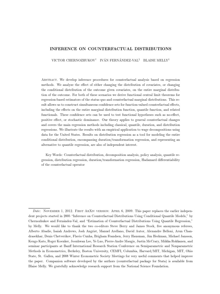 Counterfactual 2012nov1 | PDF | Regression Analysis | Probability ...