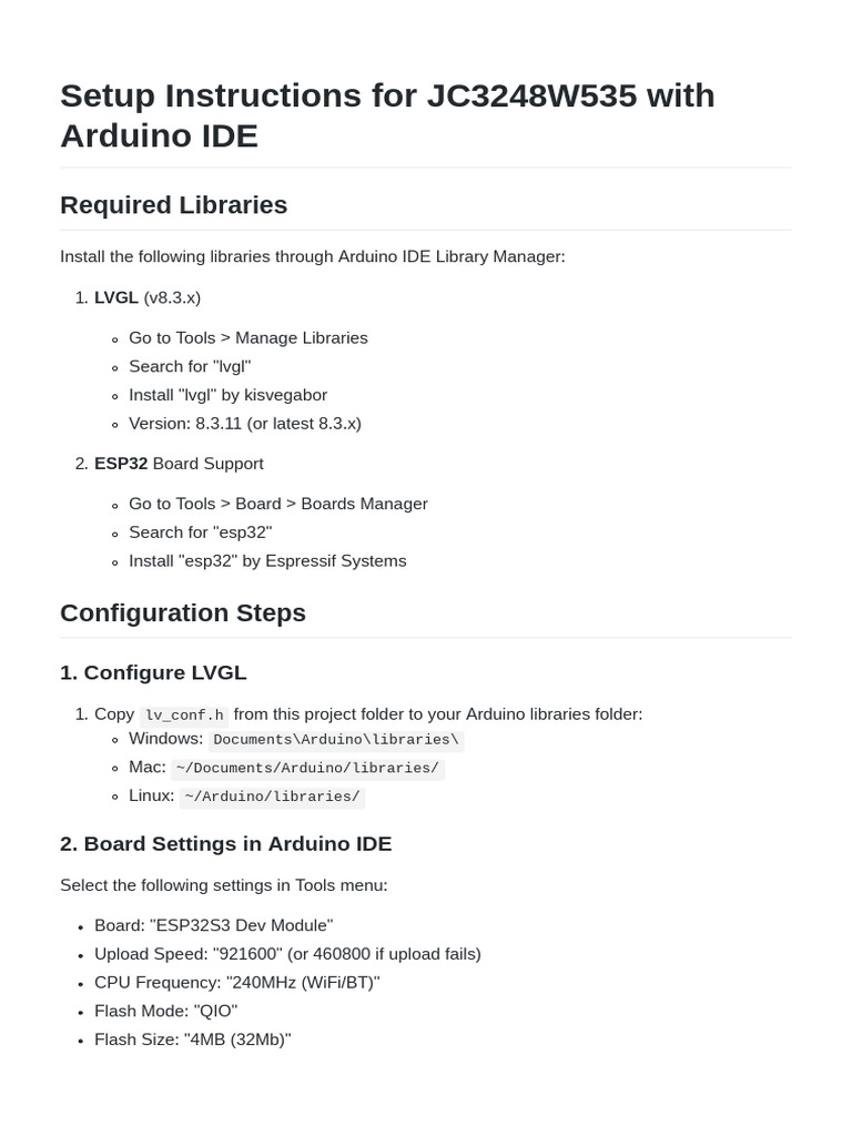 Setup Instructions | PDF | Arduino | Booting