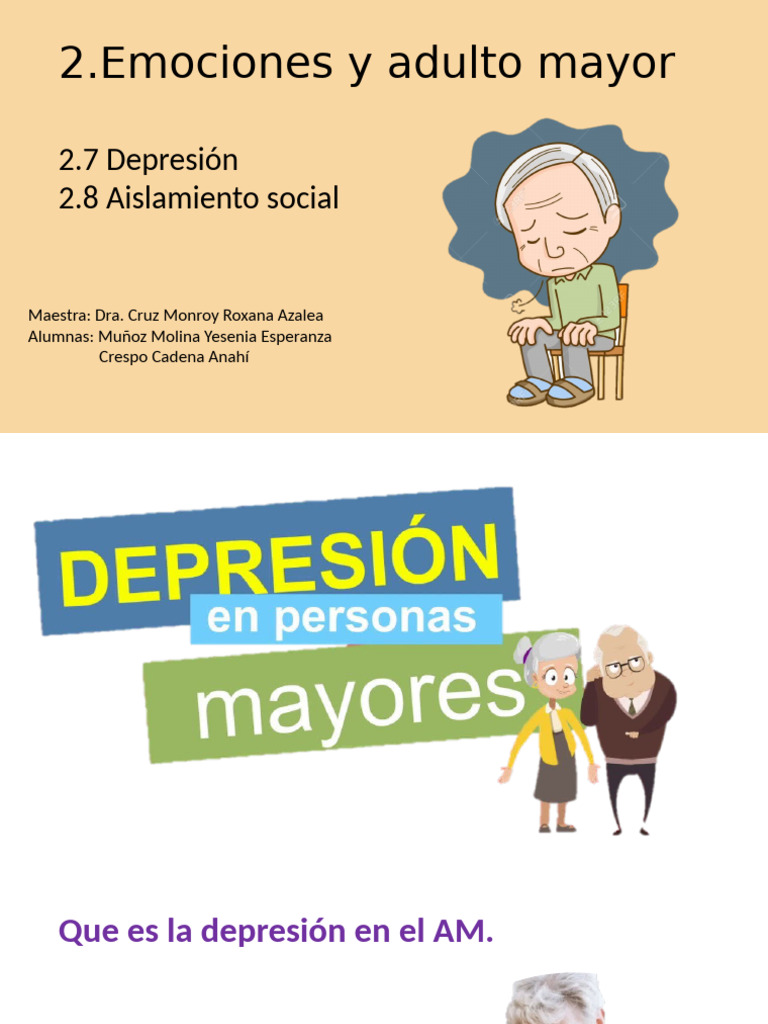 Expo-Depresion y Aislamiento Social-Geronto | PDF | Trastorno depresivo ...