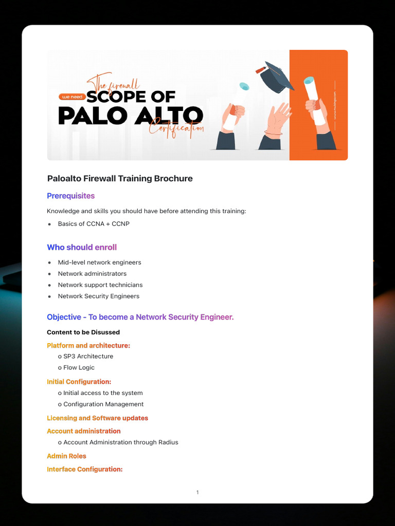 Paloalto Firewall Training Brochure | PDF