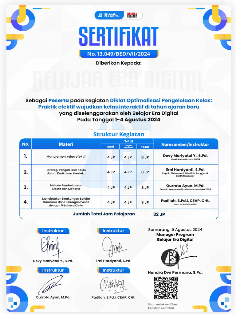 Sertifikat - Kamaluddin Ritonga | PDF