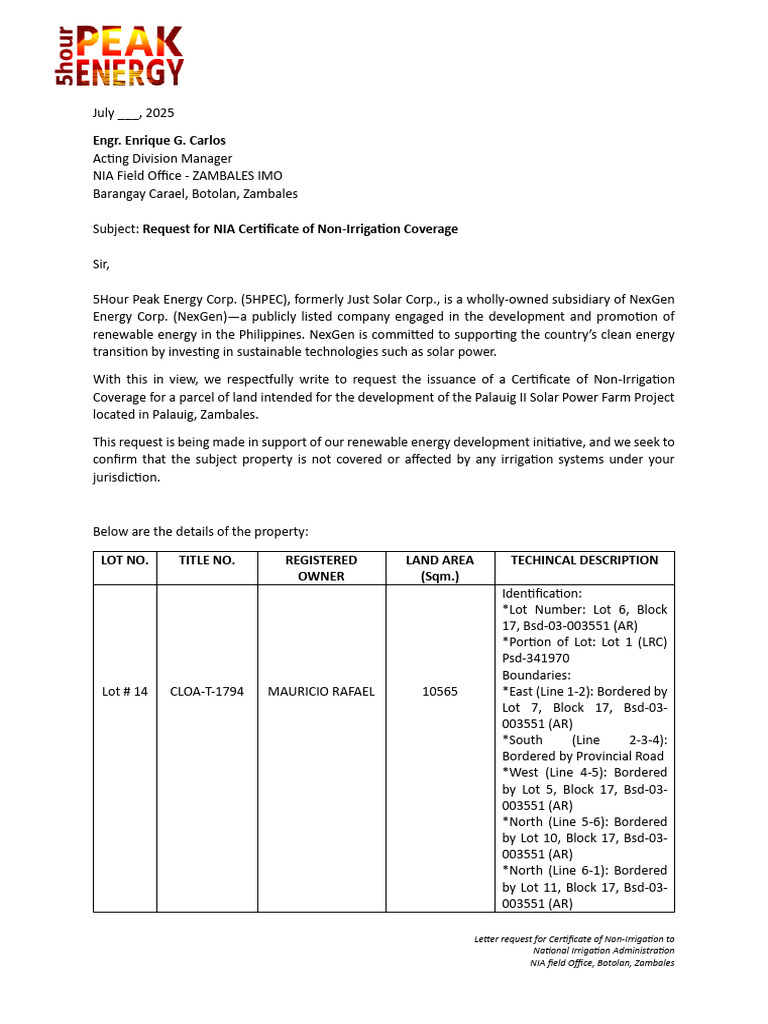 Nia Letter Application 1 Cloa-T-1794 | PDF
