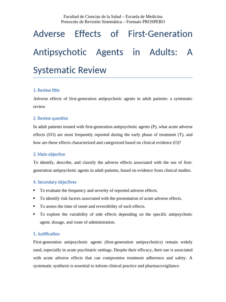 Vancouver Formatted Adverse Effects Protocol | PDF | Antipsychotic ...