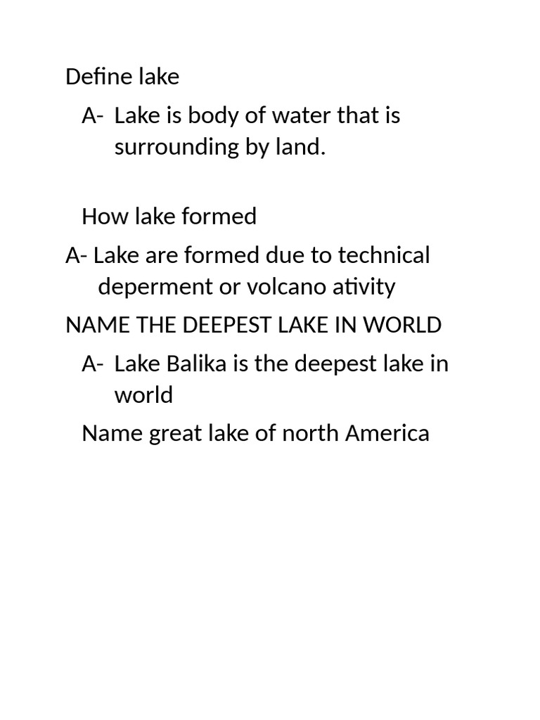 Define Lake | PDF