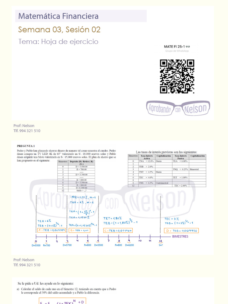 SEM3 - Sesión2 (Hoja Ejercicios Completa) - MATE FI 25-1 | PDF