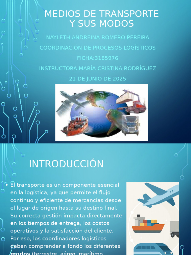 Modos de Transporte en Logística Eficiente | PDF | Logística | Transporte
