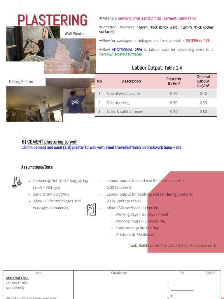 Lecture 5 - Plastering and Tiling | PDF | Plaster | Tile