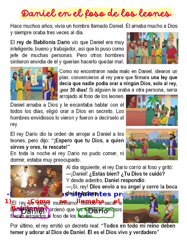 Ficha Daniel en El Foso de Los Leones Maestra Janet | PDF | Oración