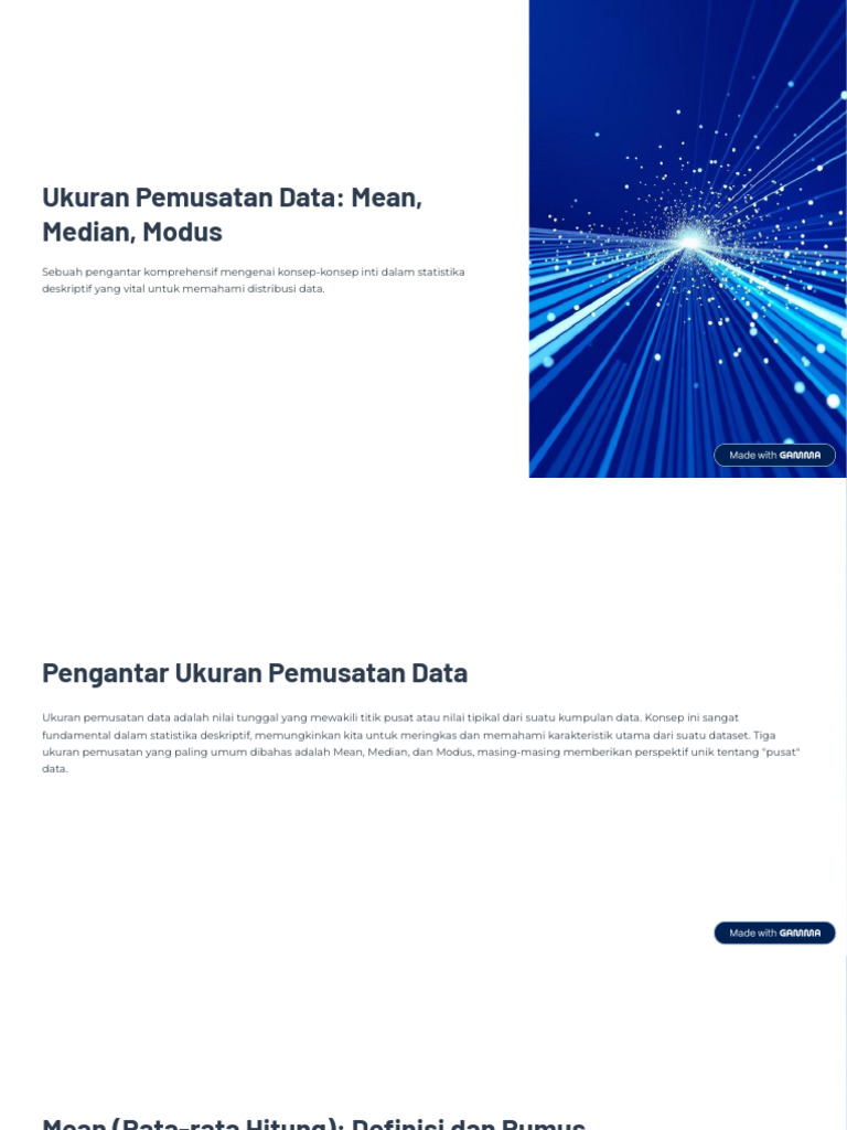 Ukuran Pemusatan Data Mean Median Modus | PDF