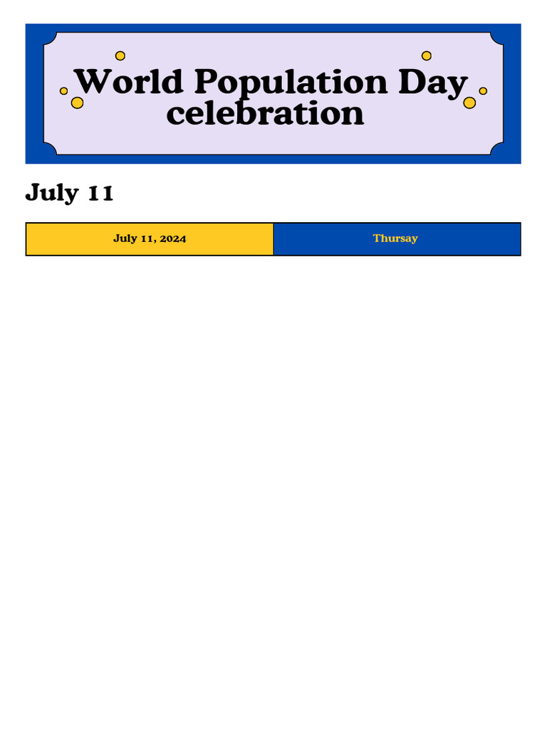 World Population Day: July 11 Insights | PDF | Woman | Human Reproduction