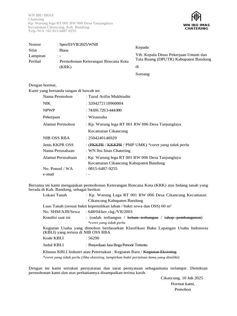 Formulir Dan Persyaratan KRK All in | PDF