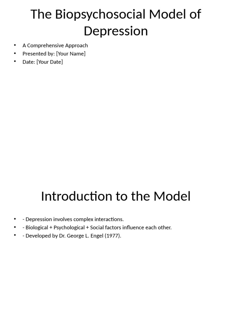 Biopsychosocial Model of Depression | PDF | Major Depressive Disorder ...