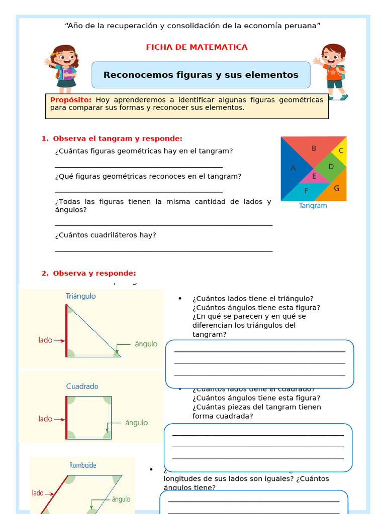 Ficha Mate Mart 22 Reconocemos Figuras y Sus Elementos | PDF | Triángulo | Geometría euclidiana