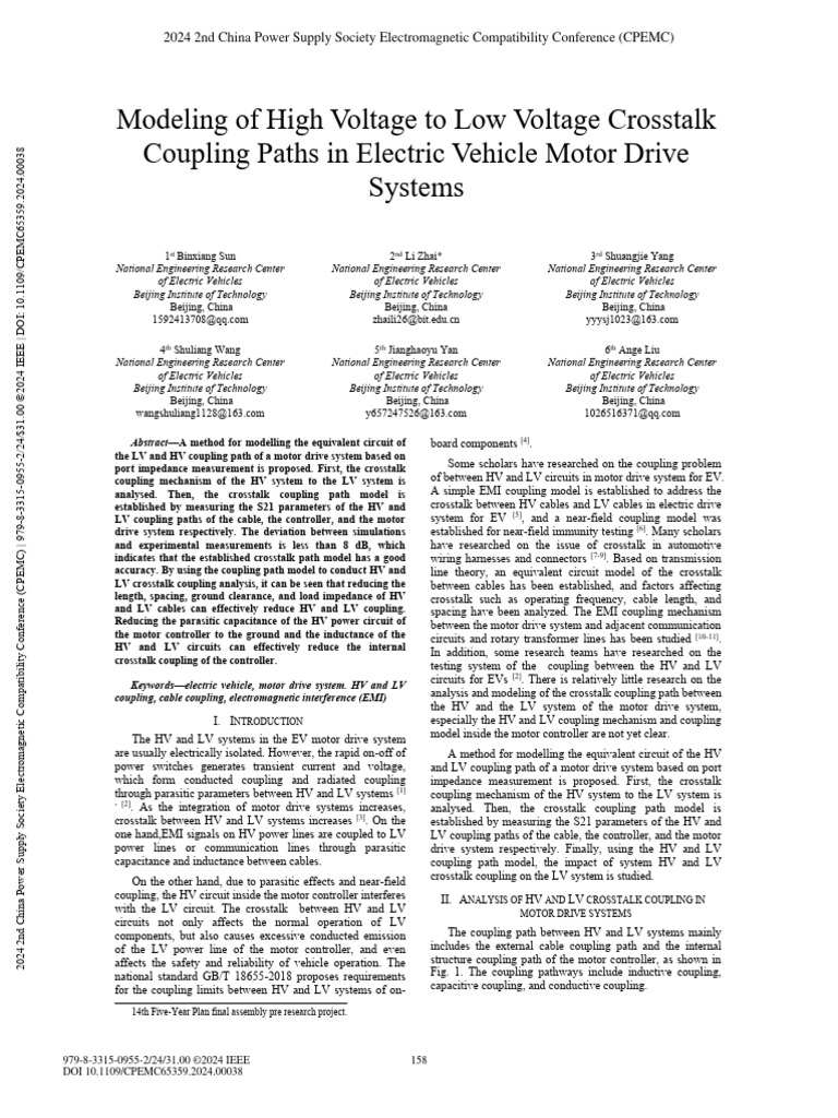 Modeling of High Voltage To Low Voltage Crosstalk Coupling Paths in ...