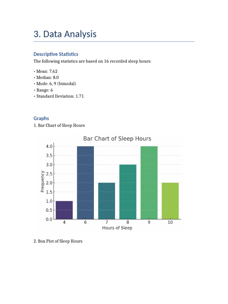 Sleep Statistics Analysis Report | PDF