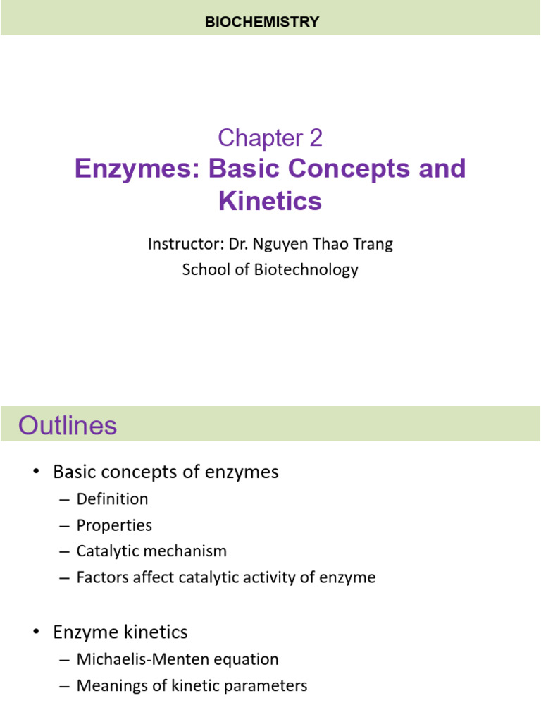 Chapter 2 - Enzyme - Basic Concepts and Kinetics | PDF | Enzyme ...