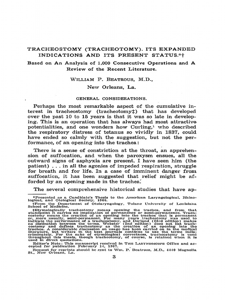 SD 68 Tracheostomy (Tracheotomy) - Its Expanded Indication and Its ...