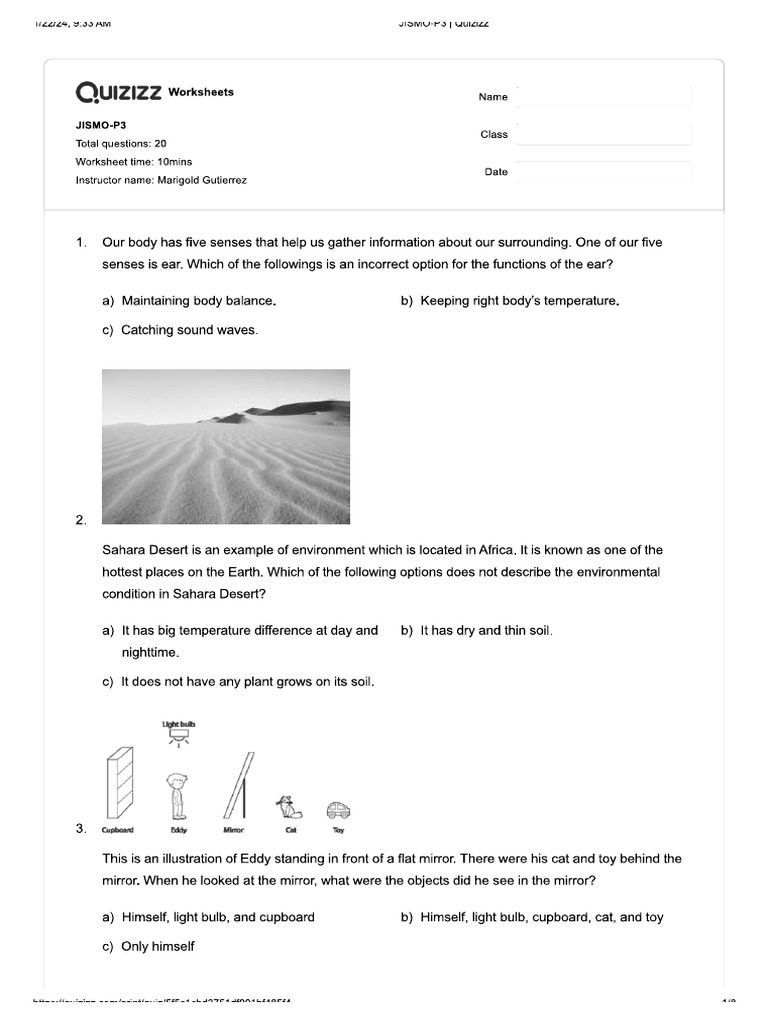 SCIENCE 1 Grade 3 Practices | PDF
