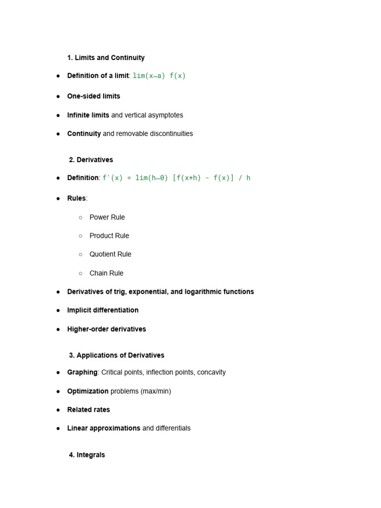Math 1190 Notes | PDF