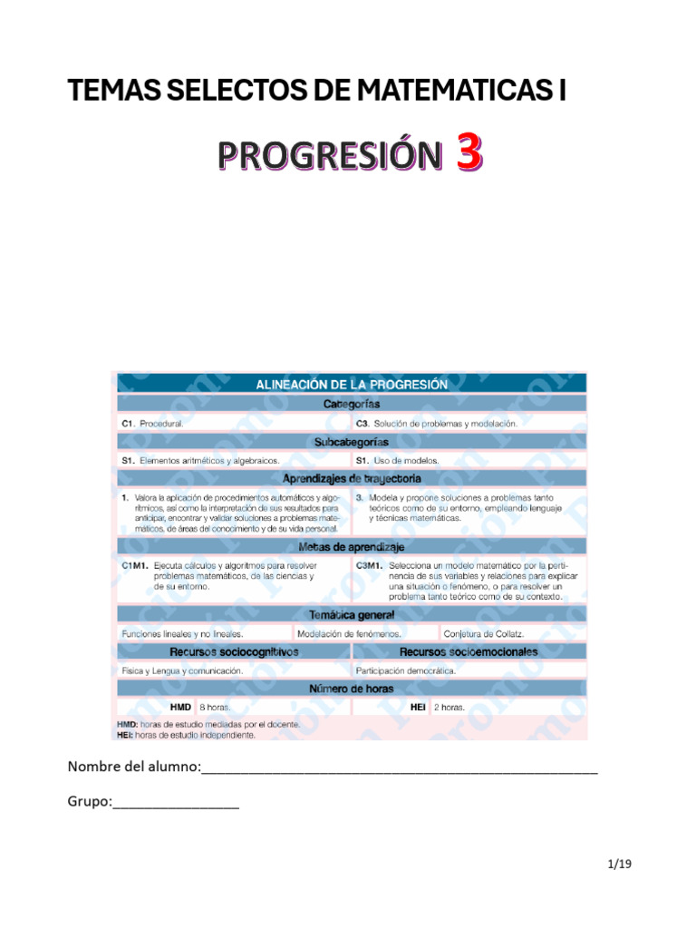 Progresion 3 | PDF | Ecuaciones | Funcion exponencial