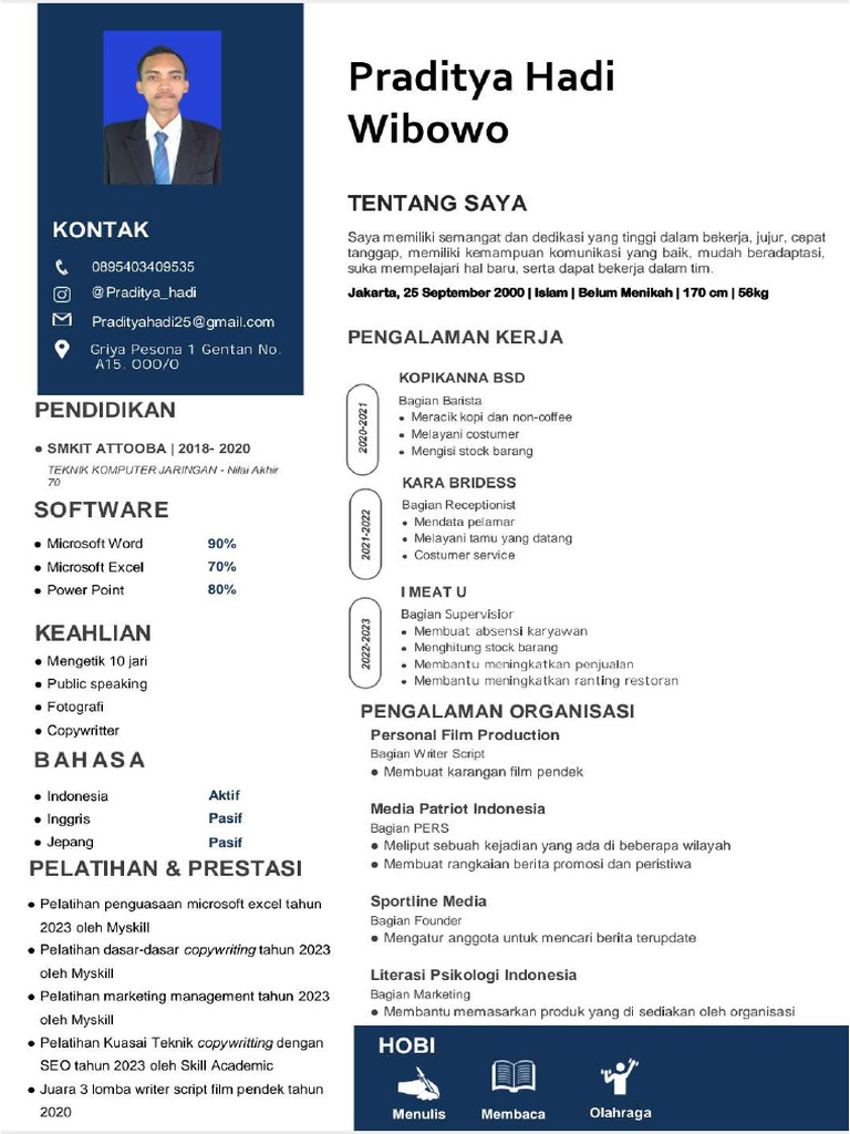 Praditya Hadi. CV. Domisili Solo | PDF