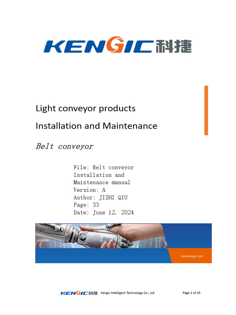 Belt Conveyor Installation and Maintenance Manual | PDF | Belt ...