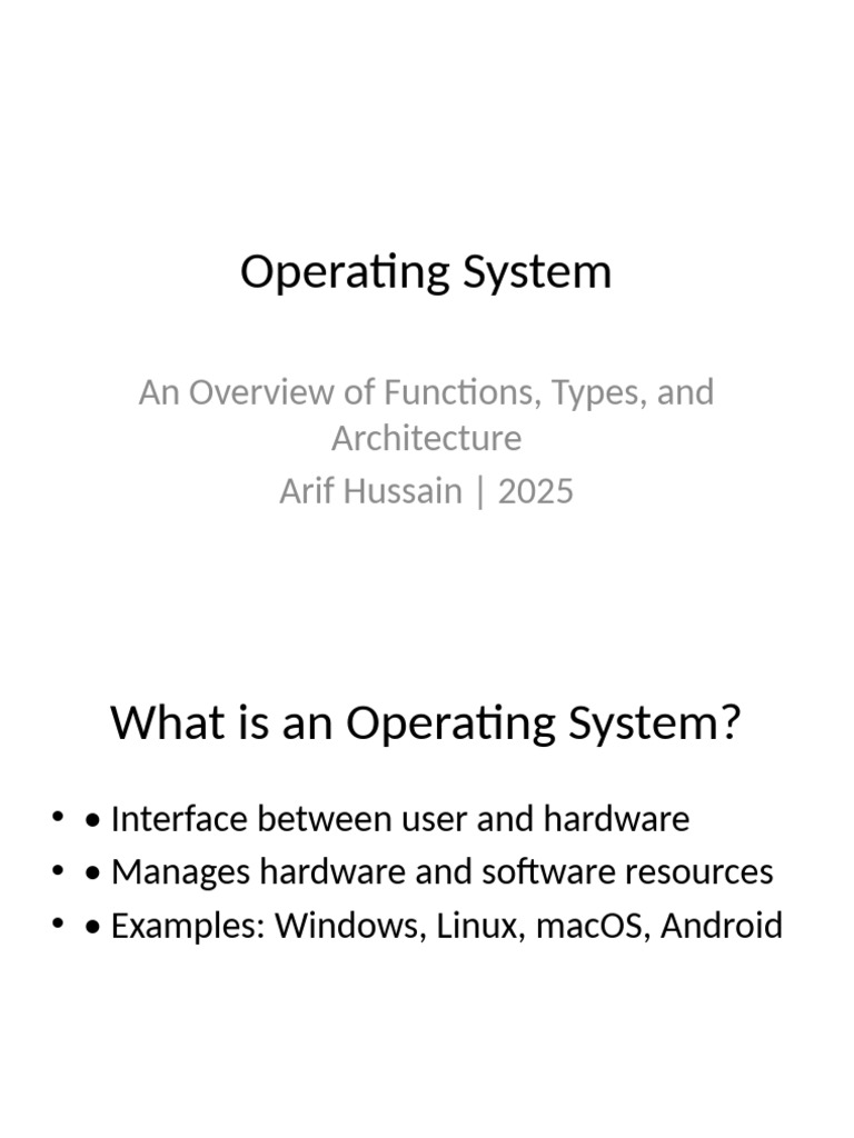 Operating System Presentation | PDF