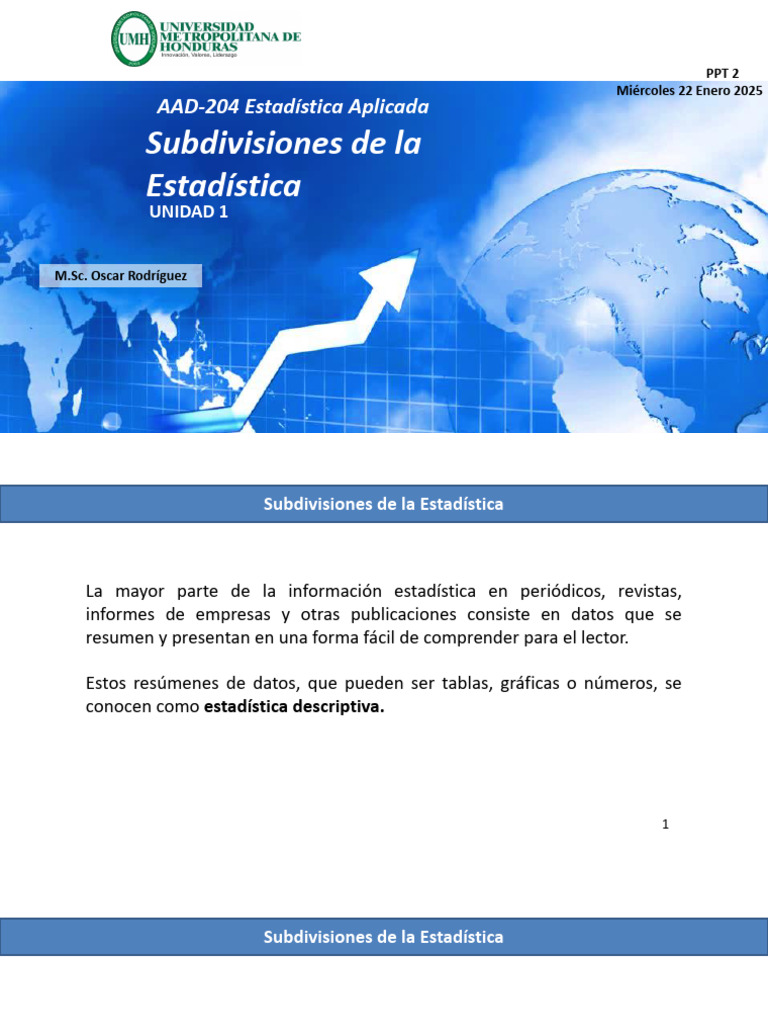 Subdivisiones de la Estadística | PDF