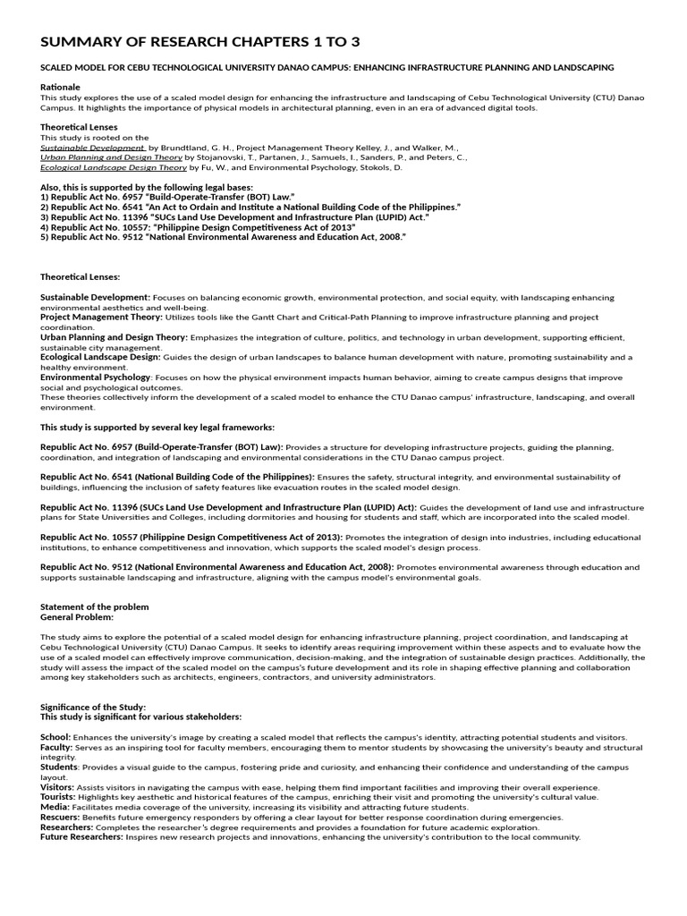 Summary of Research Chapters 1 To 3 | PDF | Survey Methodology | Sustainability