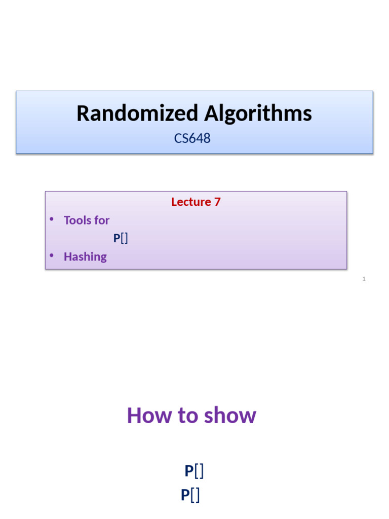 Lecture 7 CS648 Revised 2018 | PDF | Expected Value | Algorithms And ...