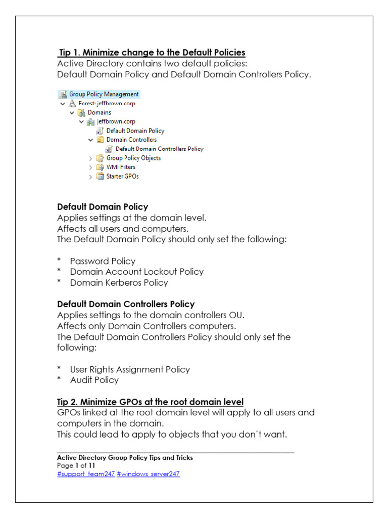 Active Directory Group Policy Tips & Tricks | PDF | Group Policy ...