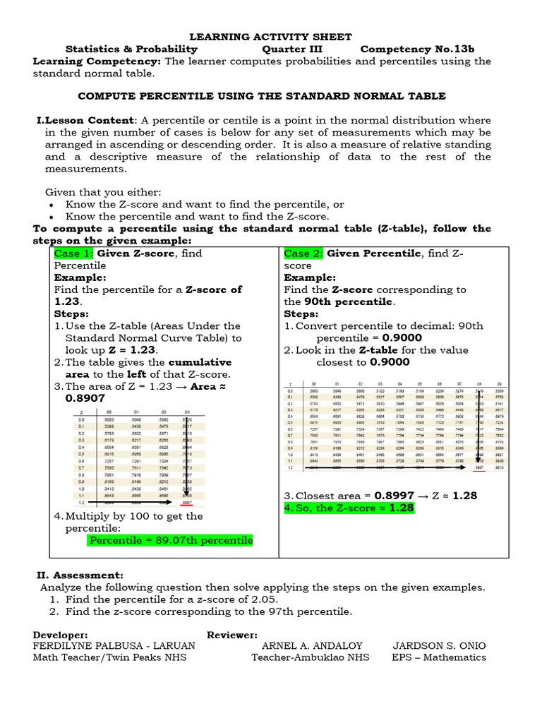 MATH11 - Q3 - C13b - Compute Probabilities and Percentiles Using The ...