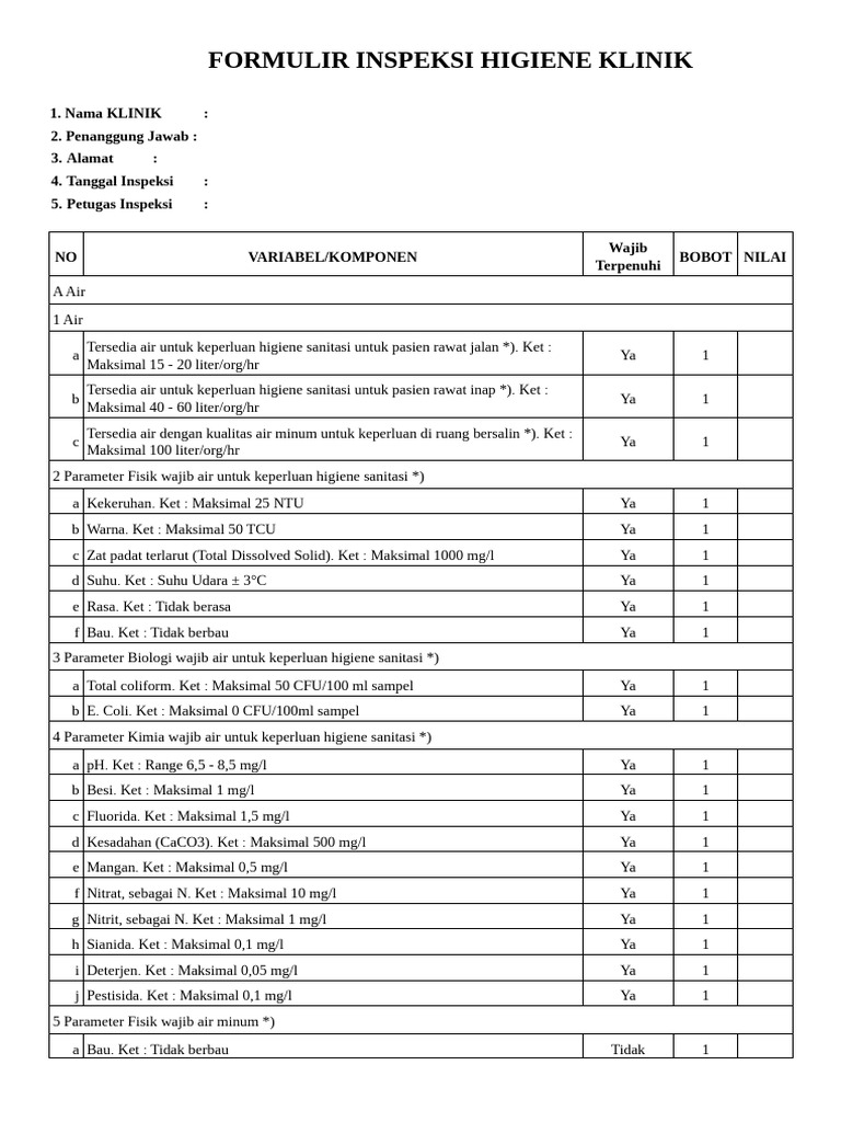 Formulir Klinik Ikl | PDF